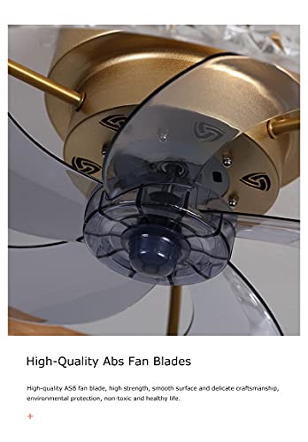 AAXYZX 50CM Modern LED Ceiling Fan Lights European-Style Simple Invisible Bedroom Dining Room Living Room Fan Lamps 3 Color Changeable,Luxury Lamp