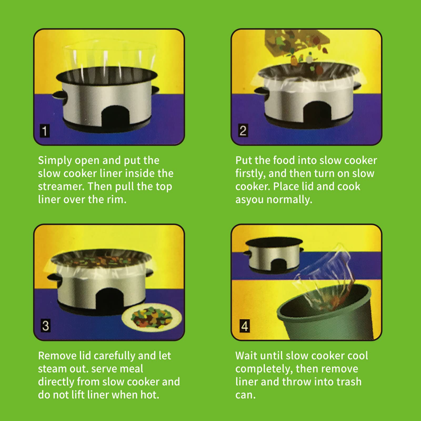 40 Count Disposable Slow Cooker Liners and Cooking Bags | Extra Large Size Fits 6-10 QT Pot, 14"x 22" | Suitable for Oval & Round Pot, BPA Free (2 Pack)
