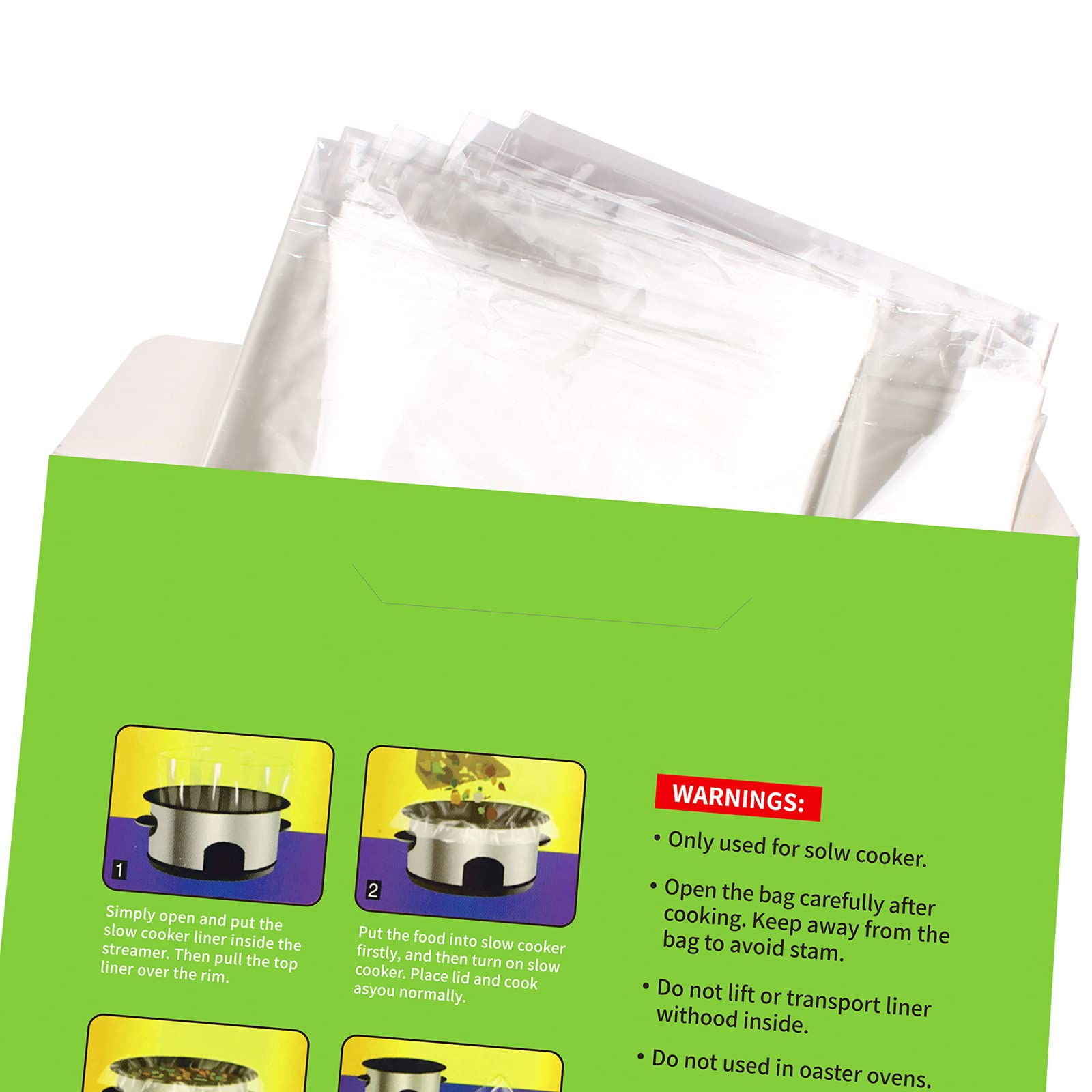 40 Count Disposable Slow Cooker Liners and Cooking Bags | Extra Large Size Fits 6-10 QT Pot, 14"x 22" | Suitable for Oval & Round Pot, BPA Free (2 Pack)