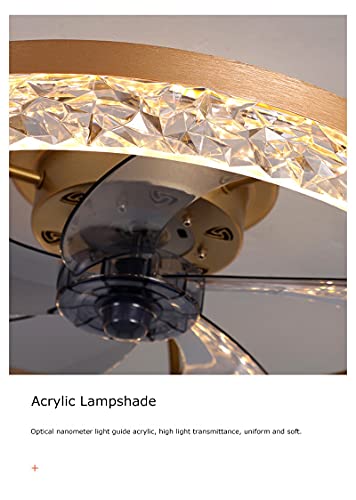 AAXYZX 50CM Modern LED Ceiling Fan Lights European-Style Simple Invisible Bedroom Dining Room Living Room Fan Lamps 3 Color Changeable,Luxury Lamp