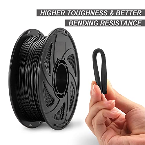 JAREES Petg Filament 1.75,Black Matte Petg 3D Printing Filament 1.75mm Dimensional Accuracy +/- 0.02 mm, 1 Kg Spool(2.2lbs)