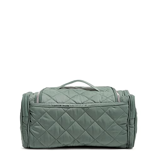 Vera Bradley Women's Performance Twill Large Travel Cosmetic Makeup Organizer Bag, Olive Leaf, One Size