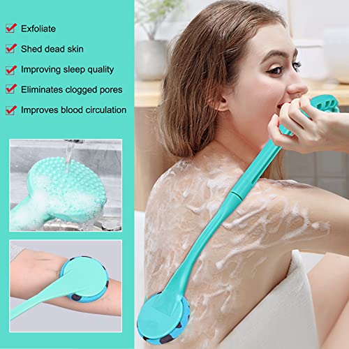 Back Brush Long Handle for Shower, 20.5β Bath Brush, Back Scrubber, Shower Body Brush with Curved Handle for Elderly Disabled, Limited Mobility, Frozen Shoulder,Men and Women