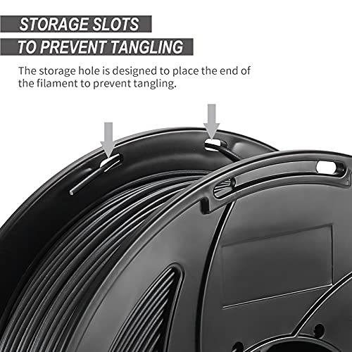 JAREES Petg Filament 1.75,Black Matte Petg 3D Printing Filament 1.75mm Dimensional Accuracy +/- 0.02 mm, 1 Kg Spool(2.2lbs)