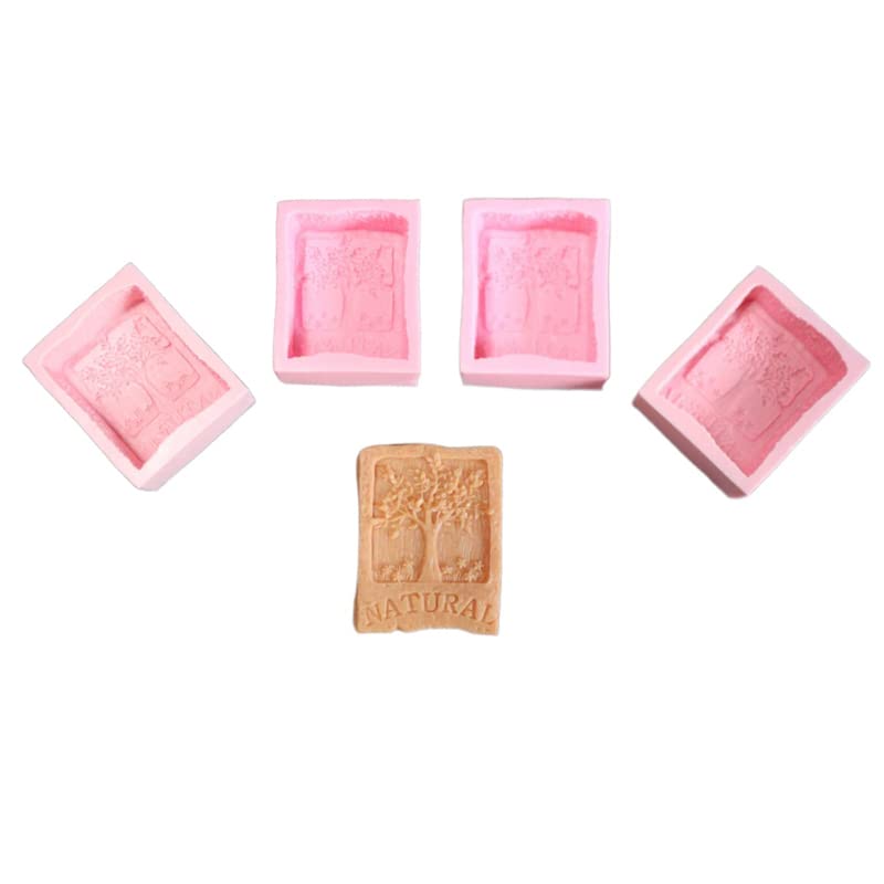 LVDGE Natural Tree Flowers Silicone Soap Mold for Natural Skincare Soap Making, DIY Skincare Products & Small Business Soap (4PCS Natural Tree)