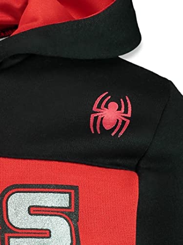 Marvel Spider-Man Big Boys Fleece Half Zip Hoodie Red/Black 10