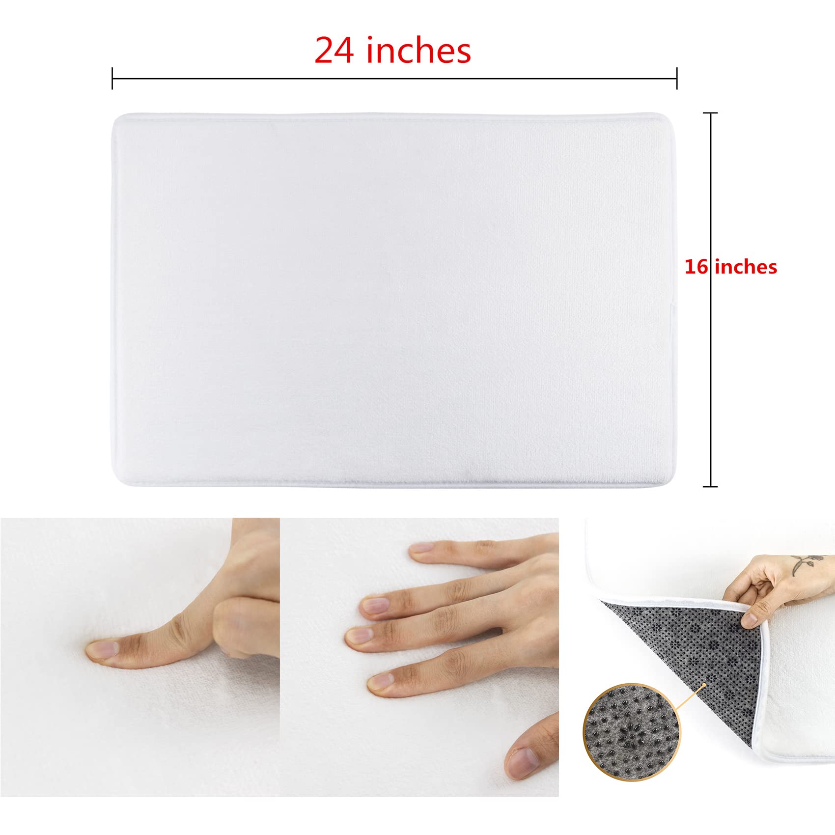Bath Rugs Mats Door Mat Non Slip Absorbent Bathroom Floor Mat Carpet 24 * 16In KISS My AIRS