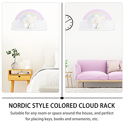 Hemoton Pink Cloud Shelf Wall Storage Shelves Wood Floating Shelves Wall Mounted Cloud Shelf for Kids Bedroom Living Room Bathroom Kitchen Office Decor