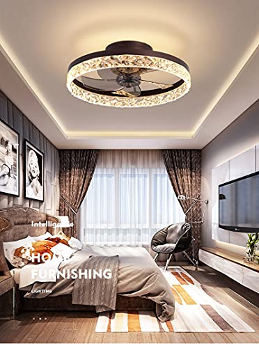 AAXYZX 50CM Modern LED Ceiling Fan Lights European-Style Simple Invisible Bedroom Dining Room Living Room Fan Lamps 3 Color Changeable,Luxury Lamp