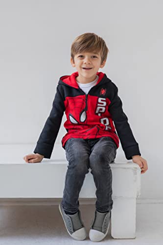 Marvel Spider-Man Big Boys Fleece Half Zip Hoodie Red/Black 10