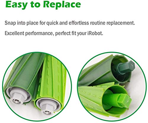 3 Set Dual Multi-Surface Rubber Roller Brushes Replacement Parts for irobot roomba I E and J Series i3 i3+ i6 i6+ i7 i7+ i8 i8+Plus i5 i5+ j5 j5+ E5 E6 E7 j7 j7+ (7550) Vacuum Cleaner
