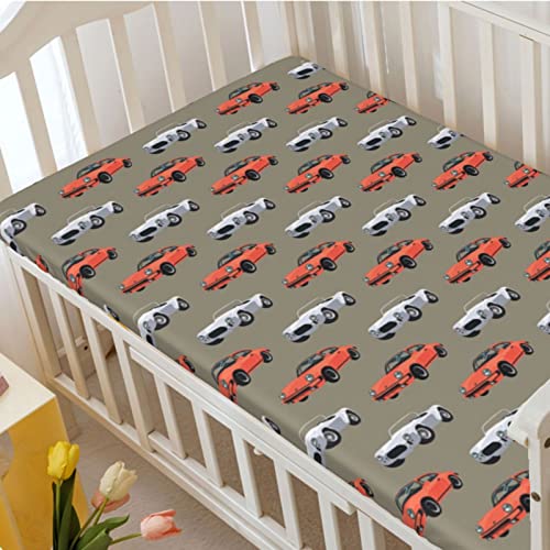 Cars Themed Fitted Crib Sheet,Standard Crib Mattress Fitted Sheet Soft & Stretchy Fitted Crib Sheet-Baby Sheet for Boys Girls, 28β x52β,Multicolor