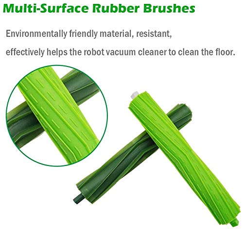 3 Set Dual Multi-Surface Rubber Roller Brushes Replacement Parts for irobot roomba I E and J Series i3 i3+ i6 i6+ i7 i7+ i8 i8+Plus i5 i5+ j5 j5+ E5 E6 E7 j7 j7+ (7550) Vacuum Cleaner