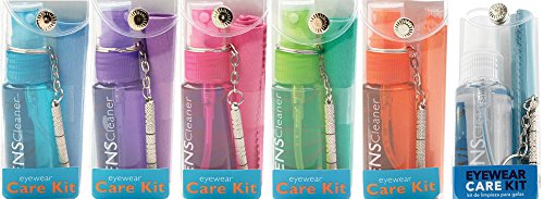 Eyeglass Cleaning & Repair Kit; 1oz Bottle Cleaning Spray, Microfiber Cleaning Cloth, Keychain Screwdriver, Pink