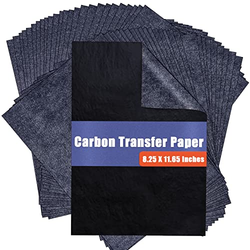 Carbon Paper for Tracing Graphite Transfer-Paper - PSLER 60 Pcs Black Graphite Paper for Tracing Drawing Patterns on Wood Projects Canvas Fabric Artist Lettering Sketch Drawing A4 Size 8.5 X 11 Inch¡­
