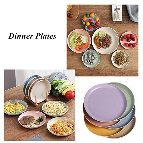 WANBY Lightweight Wheat Straw Plates Unbreakable Dinner Dishes Plates Set Non-Toxin Dishwasher & Microwave Safe BPA Free and Healthy (Small 6 Pack 5.9')
