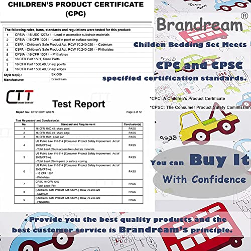 Brandream Baby Boy Fitted Crib Sheets Cars Vehicles Truck Toddler Sheets 100% Soft Cotton Standard Mattress Sheets Transport Theme