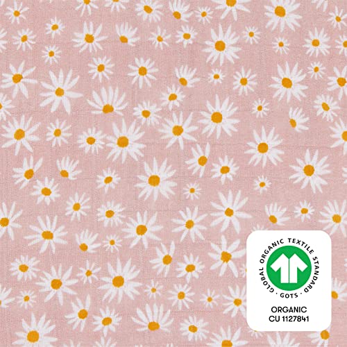 Babyletto 100% Organic Cotton Swaddle, GOTS-Certified, Ultra-Soft and Breathable Muslin - Daisy