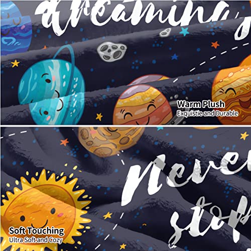 Zhung Ree Flannel Fleece Throw Blanket Quote Outer Space Pillowcase Cover Microfiber Durable Couch Blankets Home Decor Perfect for Bed and Sofa Super Soft Warm Blankets for All Season(50"x 40")