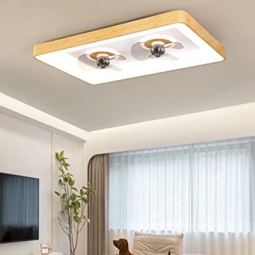 Stepless Dimming Flush Mount Ceiling Fans Lights, Modern Low Profile Bladeless LED Ceiling Fan Lights, with 6-Level Wind Speed Flush Mount Ceiling Light, for Small Room, Bedroom, Living Room ( Color :