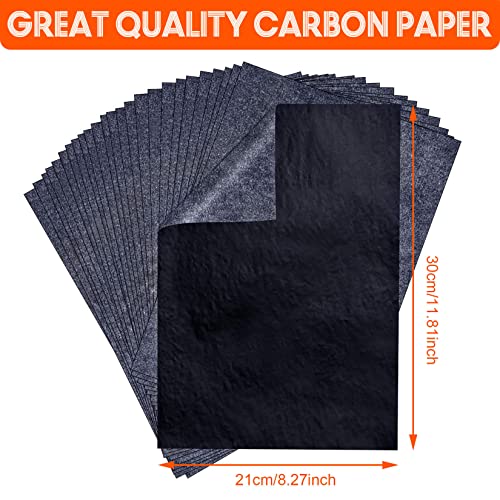 Carbon Paper for Tracing Graphite Transfer-Paper - PSLER 60 Pcs Black Graphite Paper for Tracing Drawing Patterns on Wood Projects Canvas Fabric Artist Lettering Sketch Drawing A4 Size 8.5 X 11 Inch¡
