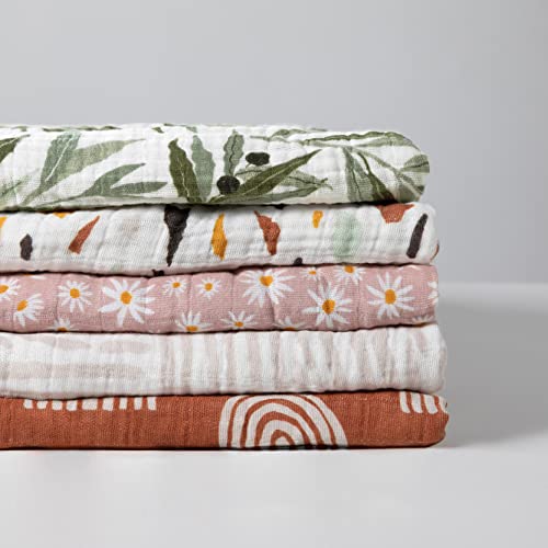 Babyletto 100% Organic Cotton Swaddle, GOTS-Certified, Ultra-Soft and Breathable Muslin - Daisy