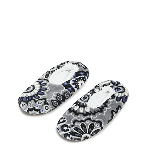 Vera Bradley Women's Cozy Life No Slip Slippers, Tranquil Medallion, Large (US Women's Size 9-10)
