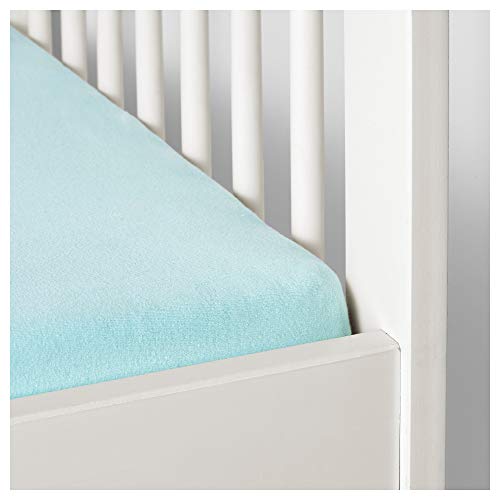 IKEA.. 703.198.01 Len Crib Fitted Sheet, White, Turquoise