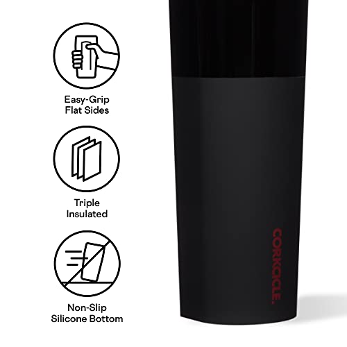 Corkcicle Star Wars 20 Ounce Sport Canteen Triple Insulated Stainless Steel Water Bottle with Straw Cap and Folding Metal Handle, Darth Vader