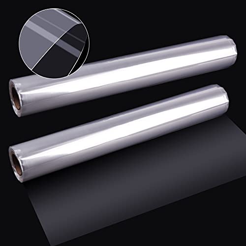 MAOUYWIEE 1 Roll Clear Cellophane Wrap Roll 33'' x 115' Ft, 3 Mil Thick Clear Cellophane Wrapping Paper | Wrap Roll | Cellophane Roll | Cellophane Wrap for Gifts, Baskets, Flowers