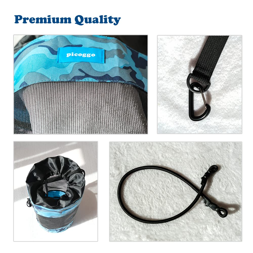 picoggo Boat Trash Bag Portable Outdoor Mesh Trash Can Reusable Leakproof for Boat, Kayak, Camping, Fishing, Sandbar or RV