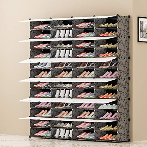 KOUSI Portable Shoe Rack Organizer 96 Pair Tower Shelf Storage Cabinet Stand Expandable for Heels, Boots, Slippers, 12 Tier