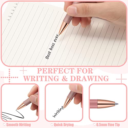 Chrisfall 10 Pieces Ballpoint Pens Office Inspirational Quotes Snarky Screen Touch Stylus Pen Encouraging Scriptures, Black Ink (Rose Gold, Boss Lady)¡