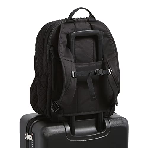 Vera Bradley Women's Cotton XL Campus Backpack, Black - Recycled Cotton, One Size