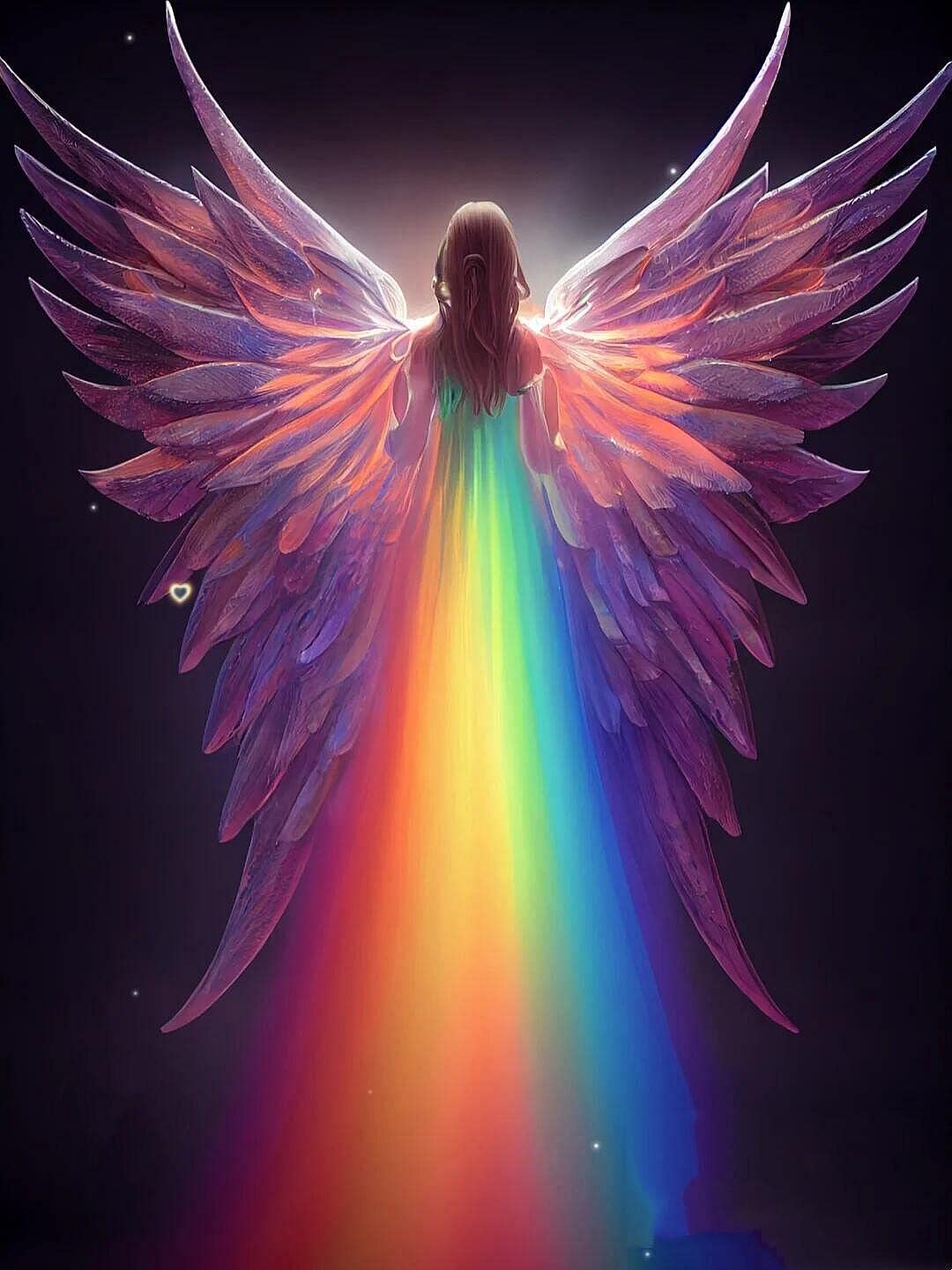 5D Diamond Art Painting by Number Kits Rainbow Dress Angel Girl Round Diamond Art Full Drill Mosaic Embroidery Cross Stitch for Wall Decoration(30x40cm) 73