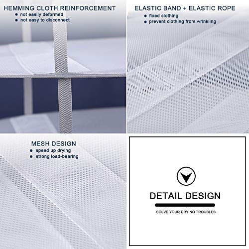 SNOMEL Folding Clothes Drying Rack, Windproof Foldable Cloth Dryer with Fixing Band, Collapsible Hanging Laundry Rack for Sweater - Outdoor, Indoor, Potable (2Size )