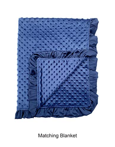 KiddyKlouds Crib Sheets for Standard Crib Mattress for Boys Girls Neutral - Made of Soft Plush Minky Dot Fabric (Navy)