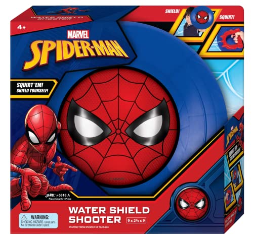 Marvel Spiderman Water Squirt Gun & Shield Toys (1 Pack) Water Web Shooter Avengers Water Gun Soaker with Shield for Kids & Adults Small Water Squirt Guns Toy. Fun Toy Pool Toy Spider-6818-1