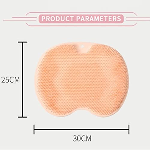 Hfpengzan Shower Foot & Back Scrubber, Wall Mounted Massage Pad, Silicone Bath Massage Cushion Brush with Suction Cups for Body Scrubber Improve Foot Circulation & Soothes Tired Feet (Orange)