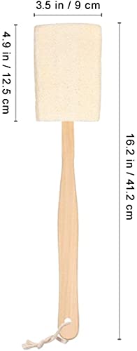 ZCX Body Brushes Loofah Mesh Bath Brush with Wooden Handle Stick Back Scrubber Loofa Sponge Pads Body Shower Bath Spa Exfoliating Luffa Brush Body Brushes