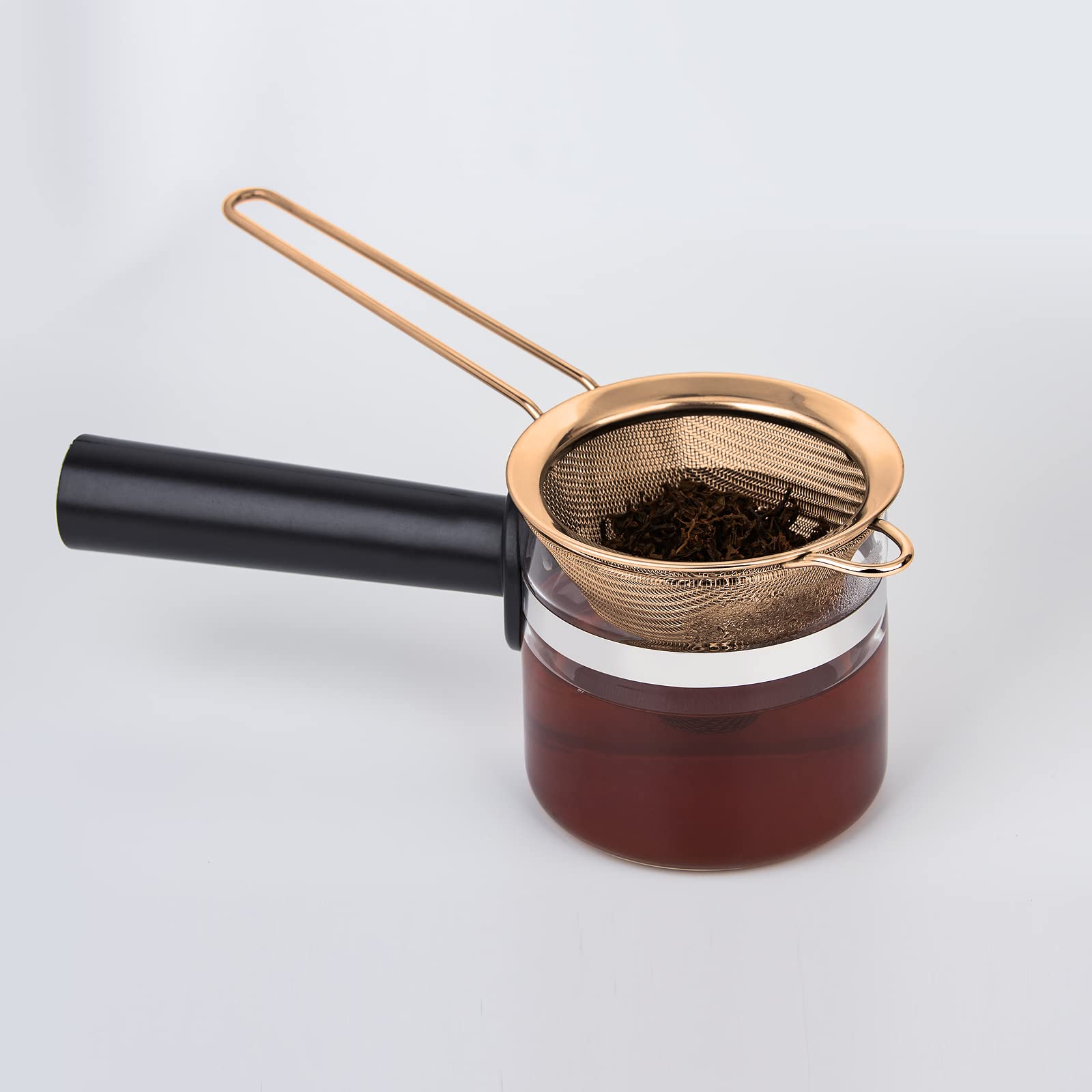 2 Pack Stainless Steel Small Food Strainer, Fine Mesh Sieve with Long Handle, Cocktail Strainer For Cocktails, Tea Herbs, Coffee & Drinks, Rust Proof & Great as Tea Strainer, 3.5inch