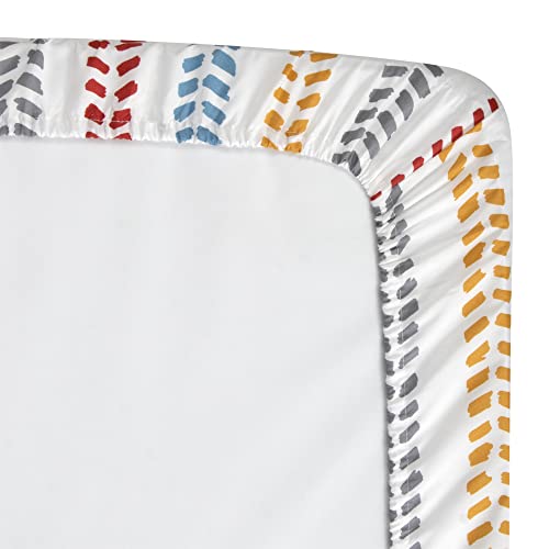 Standard Microfiber Fitted Crib Sheets for Baby Girl, Baby Boy, and Neutral, 2 Pack Crib Sheets Crib Essentials for Baby 28x52 Crib Sheets (Trucks & Arrows)