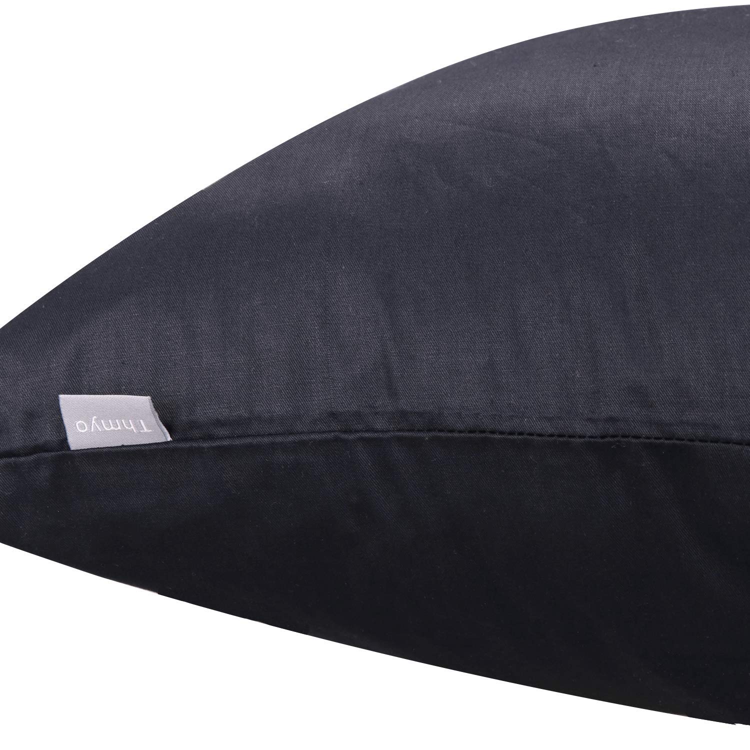 8-Pack 100% Cotton Comfortable Solid DIY Decorative Throw Pillow Case for Christmas Halloween Couch Sofa (4-Pack Black and 4-Pack White)