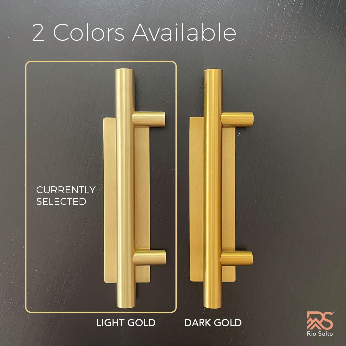 Rio Salto 12-Inch Brushed Brass Gold Barn Door Handle Kit, Closet Door Handle, Solid Aluminum Pull Handle and Flush Handle Set Heavy Duty Large Sliding Door Handles Hardware Included (1-Door Pack)