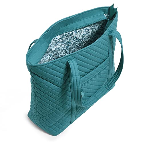 Vera Bradley Women's Cotton Vera Tote Bag, Forever Green - Recycled Cotton, One Size
