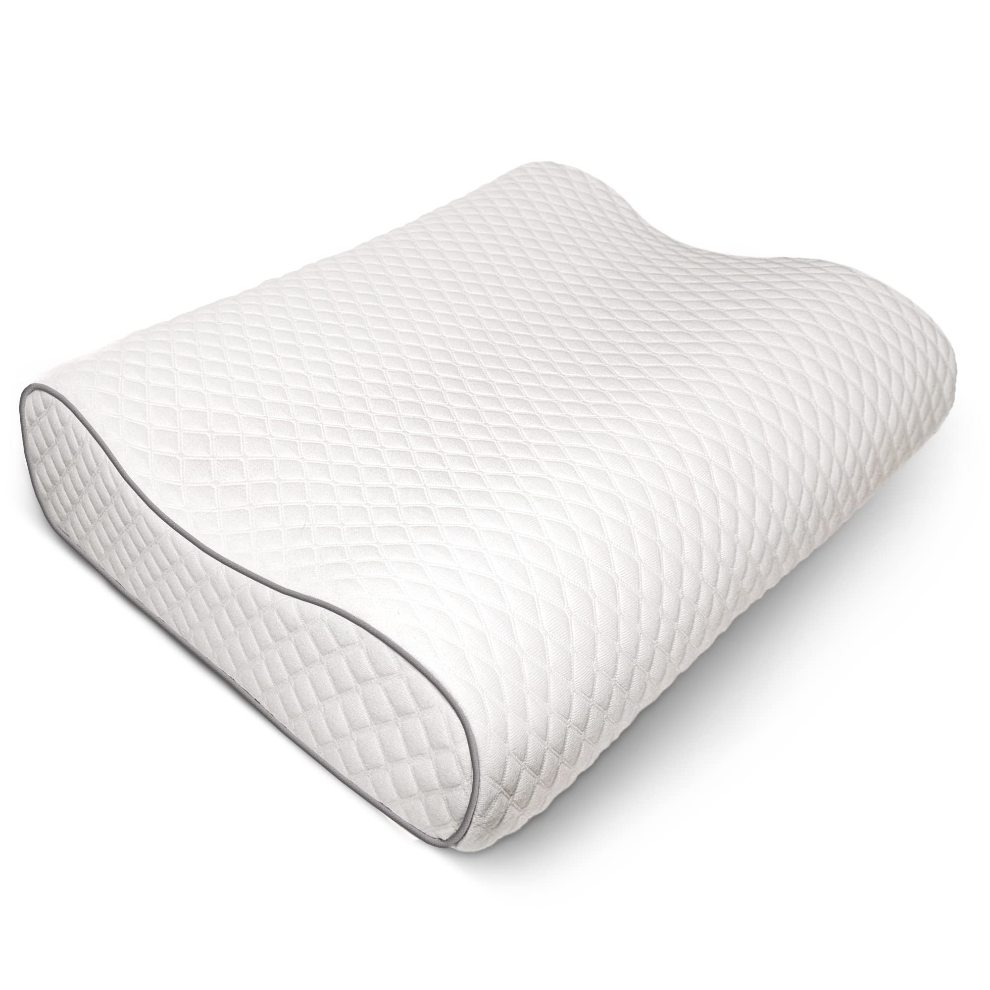 Memory Foam Cervical Neck Pillow - Back, Stomach, and Side Sleeper Pillow for Neck and Shoulder Pain Relief and Snoring Reduction - Orthopedic Neck Support Pillow with Breathable Cover