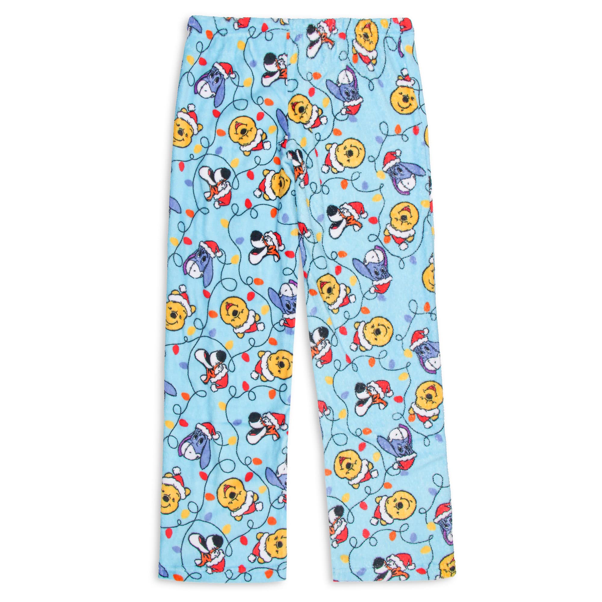Disney Women's Winnie The Pooh Santa Hat Christmas Lights Pajama Lounge Pants (Large)