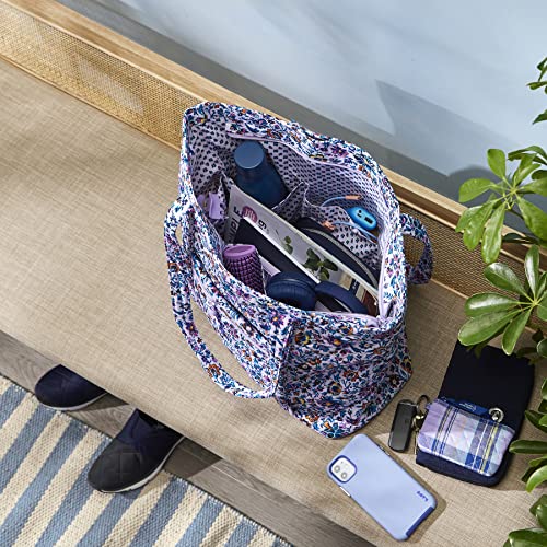 Vera Bradley Women's Cotton Vera Tote Bag, Forever Green - Recycled Cotton, One Size