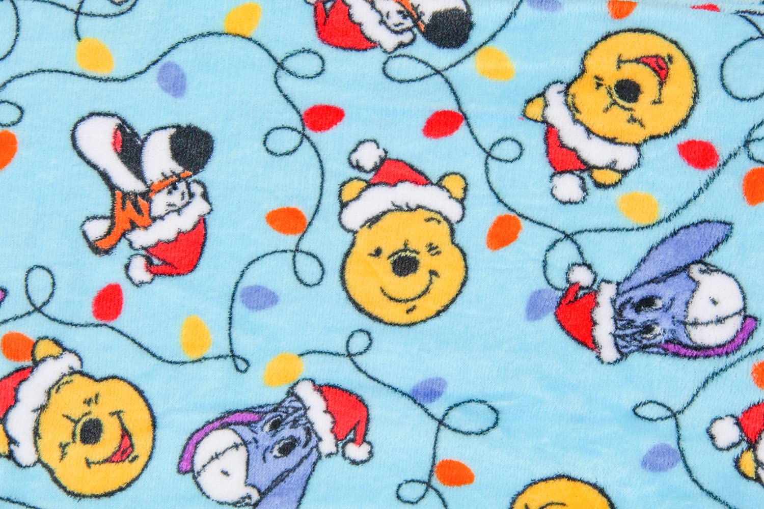 Disney Women's Winnie The Pooh Santa Hat Christmas Lights Pajama Lounge Pants (Large)