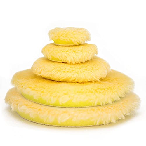 Detail King Rupes Medium Yellow Wool Pad 90mm/ 3.5in - 3 Pack - Polishing Pad - Provide an Ultra Smooth Polishing Action